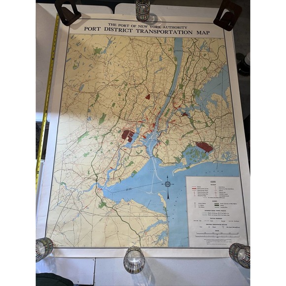History | Art | Vintage Oversized New York City Port Authority 967 Map ...